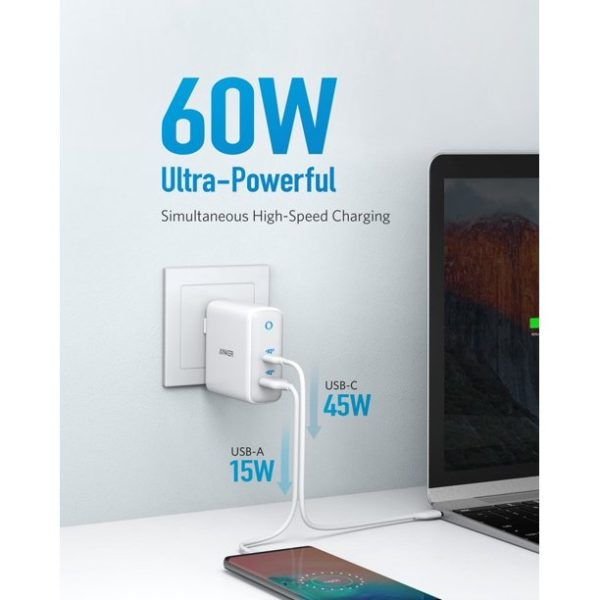 Anker PowerPort Atom III Duo 60W- White - Deximpo Shop